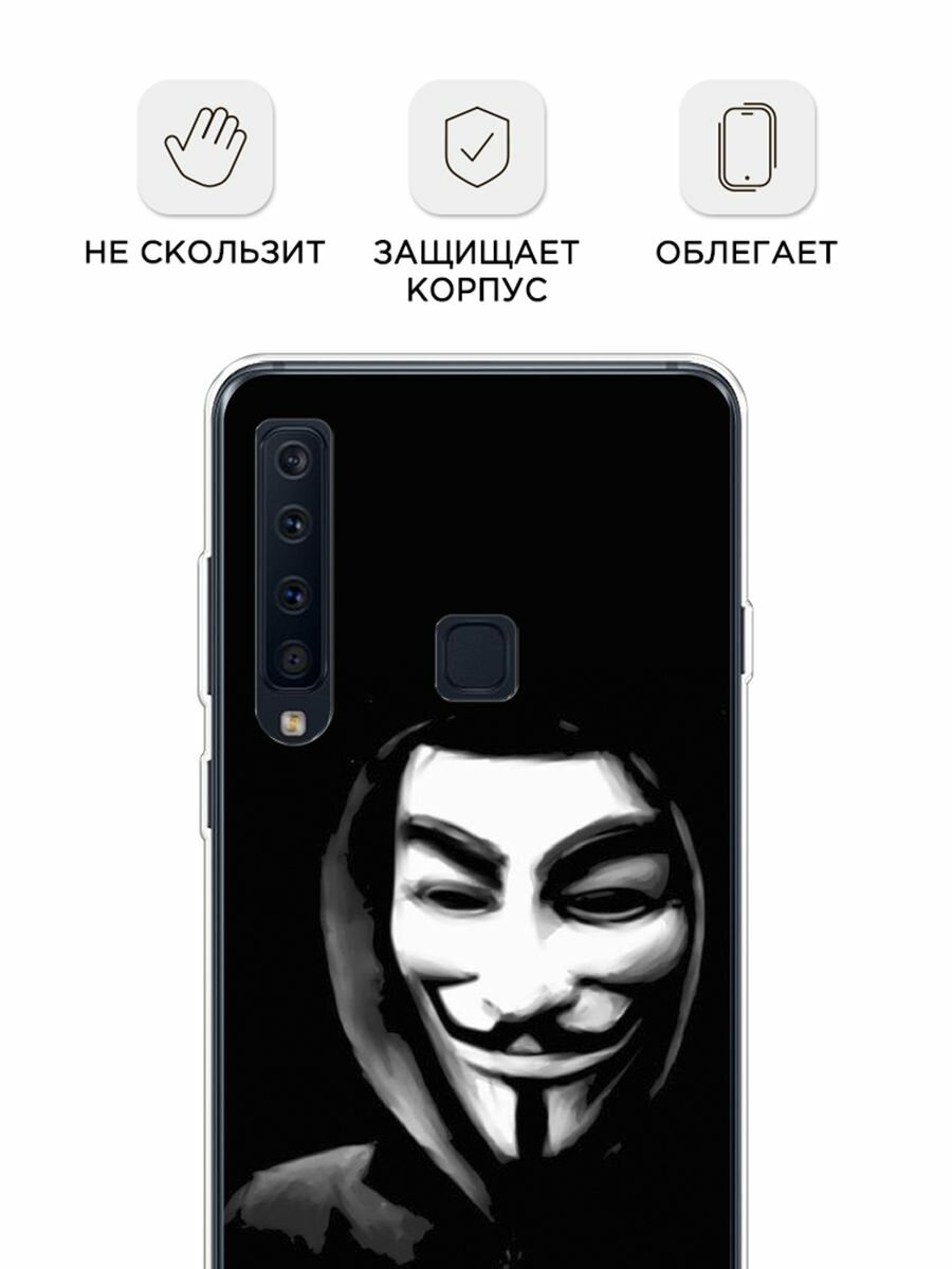 Чехол на Samsung Galaxy A9 2018 / Самсунг Галакси А9 2018 с принтом "Анонимус" — фото 1