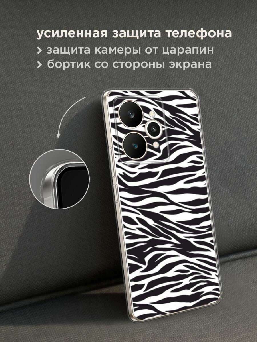 Силиконовый чехол на Realme 15 / Реалми 15 с принтом "Принт зебра" — фото 1