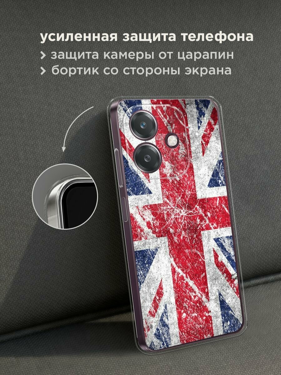 Чехол на Oppo A3/A3x / Оппо А3/A3x с принтом "Флаг британский" — фото 1