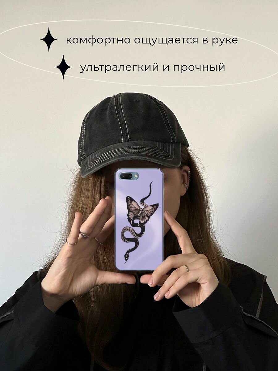 Силиконовый чехол на Honor 10 / Хонор 10 с принтом "Змеебабочка 1" — фото 1