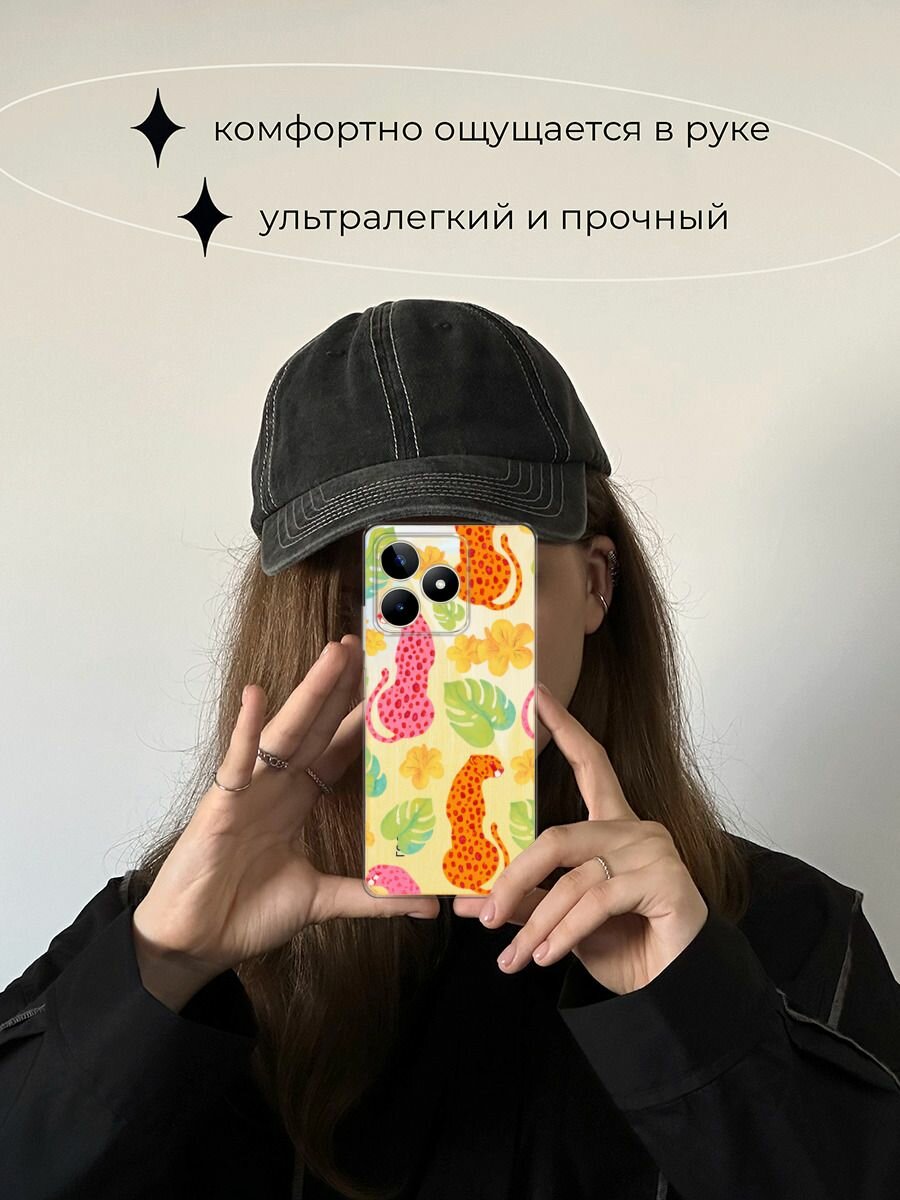 Чехол на Realme C53/C51 / Реалми С53/С51 с принтом "Экзотика", прозрачный — фото 1