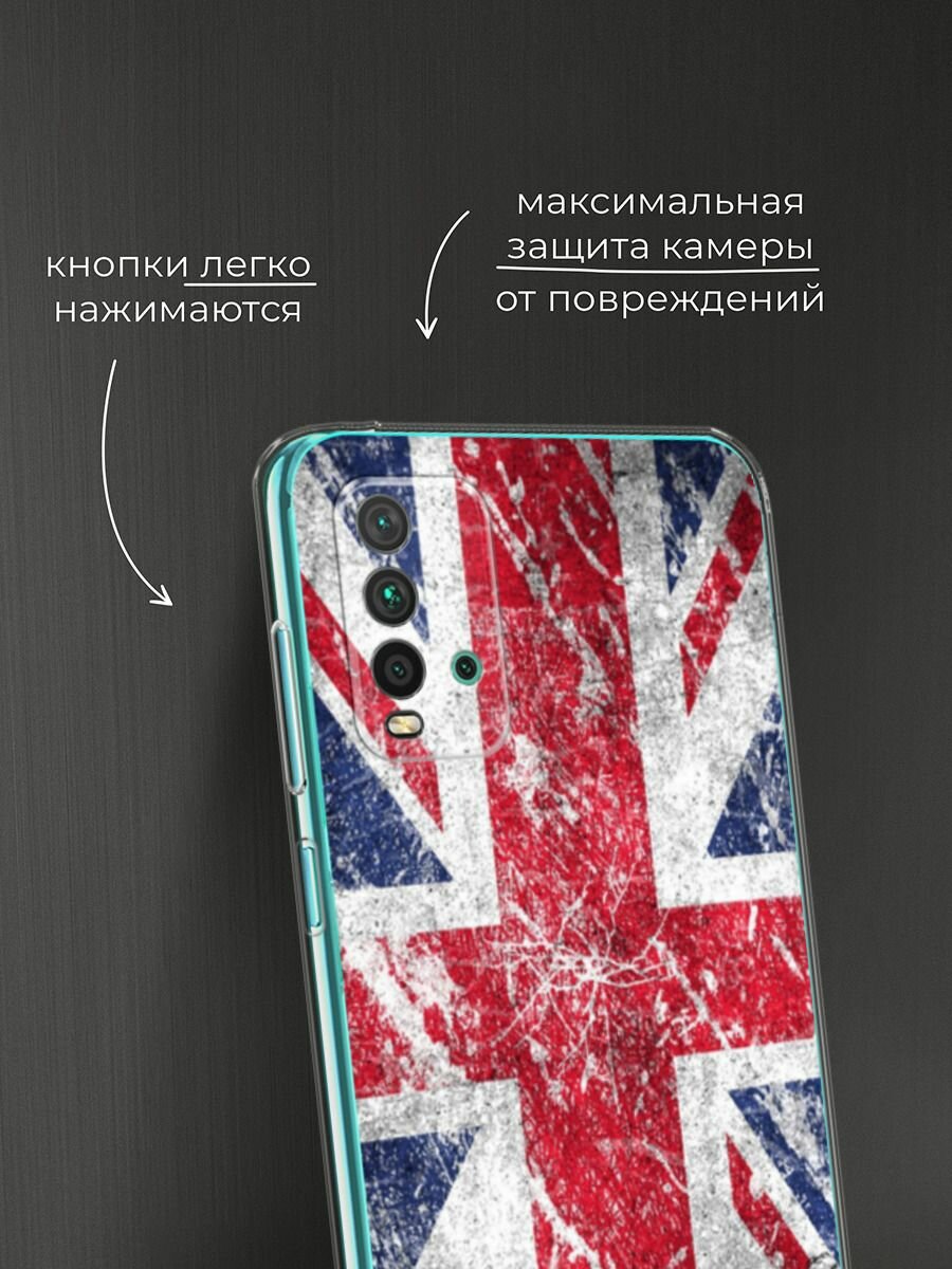 Чехол на Xiaomi Redmi 9T / Сяоми Редми 9Т с принтом "Флаг британский" — фото 1