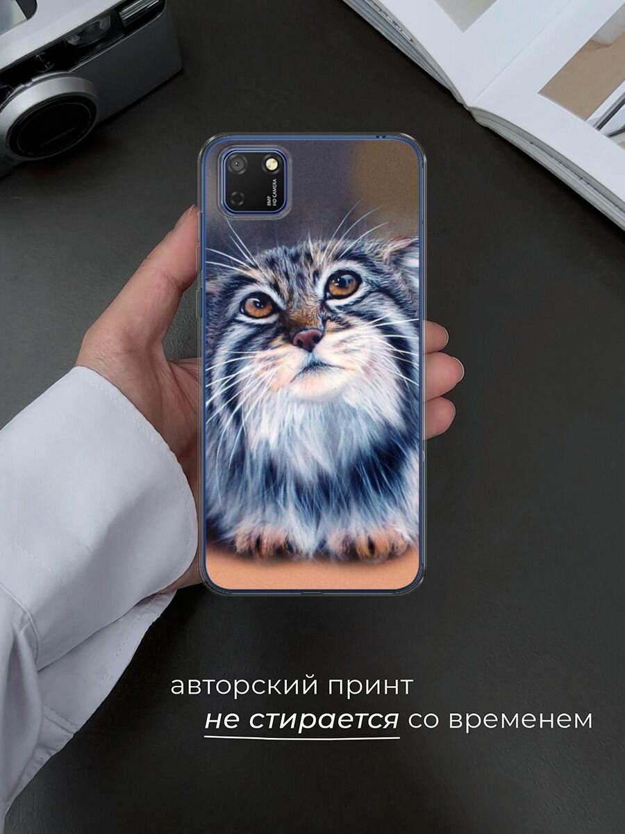 Чехол на Honor 9S/Huawei Y5p / Хонор 9S/Хуавей Y5p с принтом "Кот манул 2" — фото 1