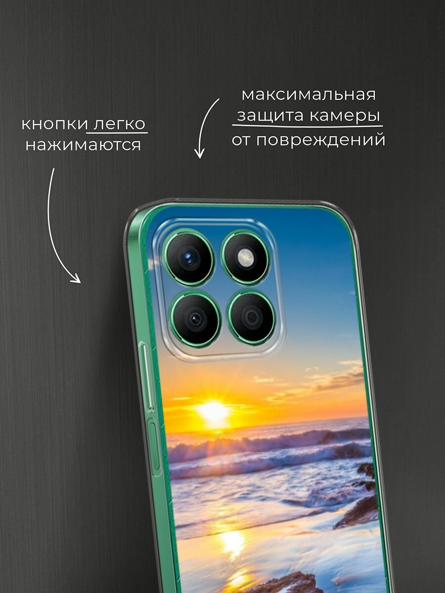 Силиконовый чехол на Honor X8B / Хонор X8B с принтом "Восход 6" — фото 1