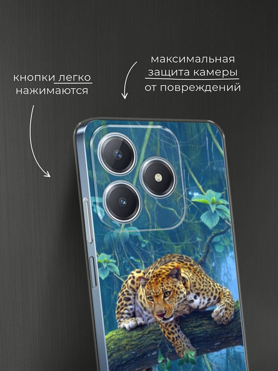 Чехол на Realme C63 / Реалми С63 с принтом "Леопард охотник" — фото 1