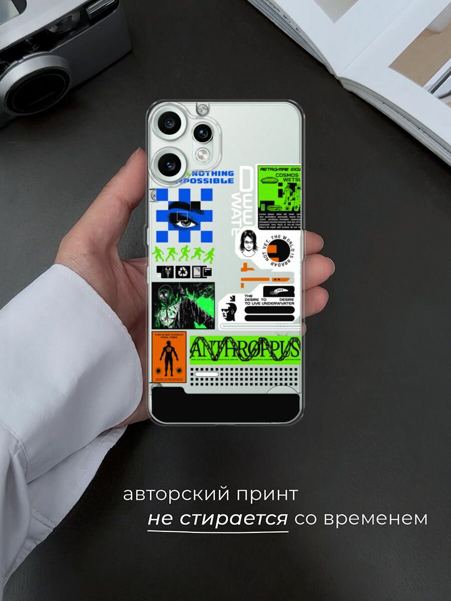Чехол на CMF Phone 2 Pro / CMF Фон 2 Про с принтом "Nothing impossible", прозрачный — фото 1