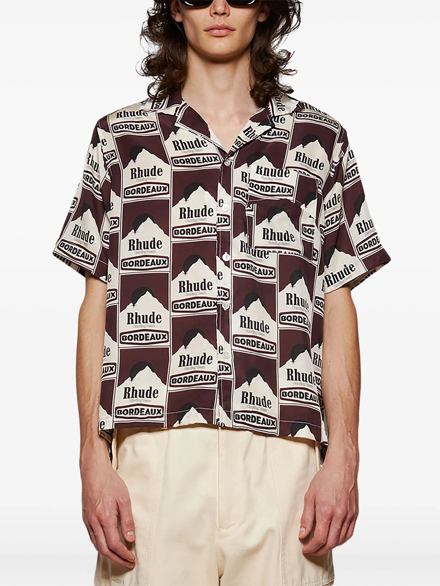 Рубашка Rhude Monlight Bordeaux, размер XL, коричневый — фото 1