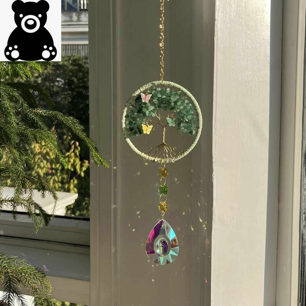 Натуральное хрустальное дерево жизни с колокольчиками, ловец солнца, 58 см, 4 цвета
