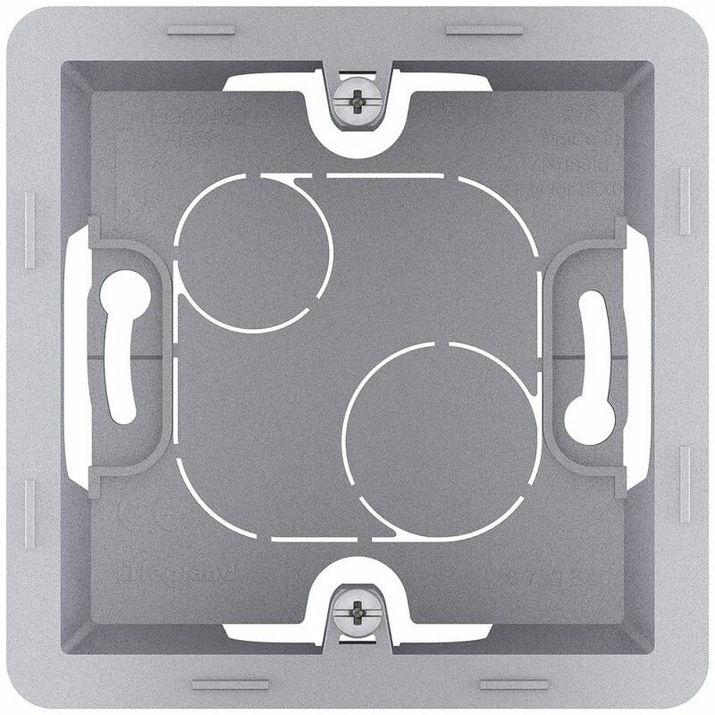 Распределительная коробка IEK INSPIRIA, одноместная, термопласт, цвет алюминиевый