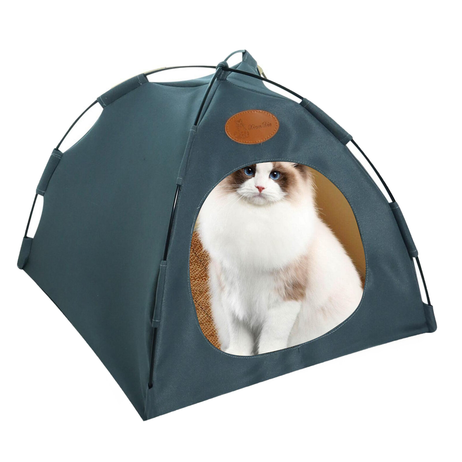 Кошачьи палатки для домашних кошек, складные закрытые гнезда для собак - вентиляционные стираемые питомцевые щенки вольеры для дома и улицы, кровать палатка с двусторонней подушкой, бежевый/серый/кофейный цвет, размеры M 40*40*37cm, L 48*48*42cm, XL