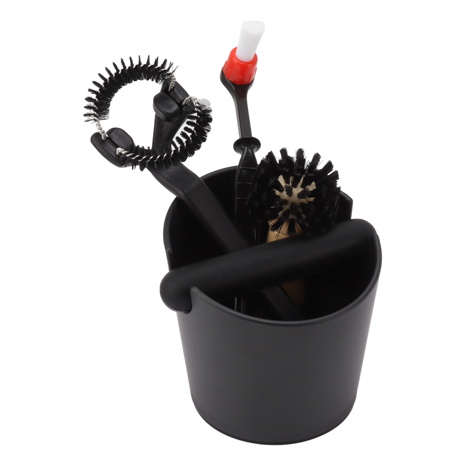 Коробка для кофе, амортизирующая, прочная, мусорная корзина для кофейной гущи со съемной перекладиной, эффективная чистящая щетка, круглый небольшой набор (кисть 51 мм, 54 мм)