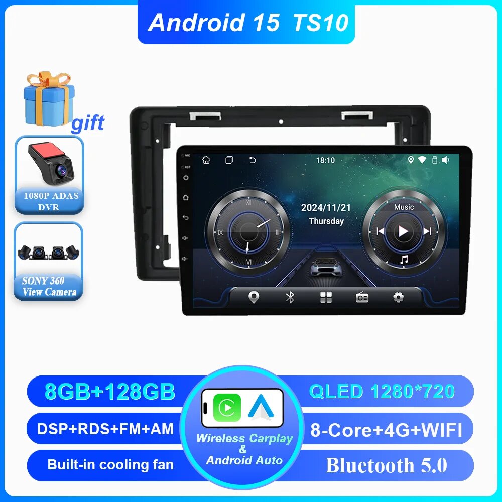 Автомобильный радиоприемник Android 15 для Citroen Berlingo B9 Peugeot Partner 2008-2019 8-128G 360