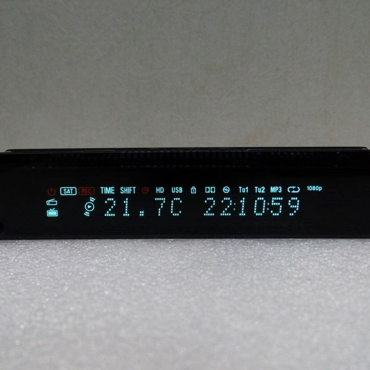 Часы MMJYSLIM Arvin Cyberpunk, VFD, черный бирюзовый акрил, 1 шт.122*28*26mm