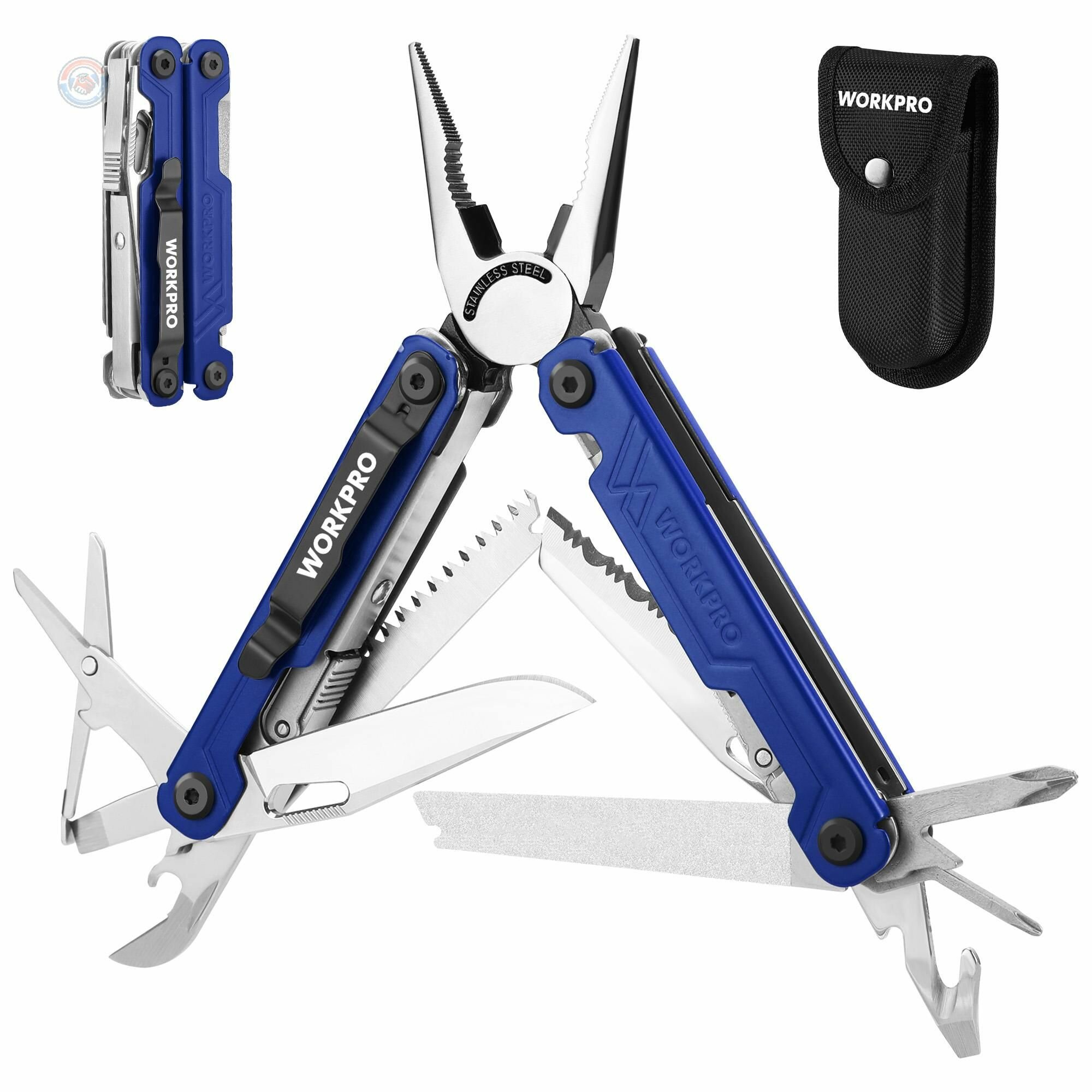 Клиппер крепежный 18 в 1, складной мультитул для дома, похода и авто, самоблокирующиеся плоскогубцы с набором отверток и резаков, компактный универсальный инструмент