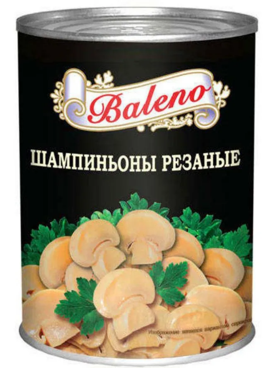Шампиньоны консервированные Baleno резаные, 425 мл
