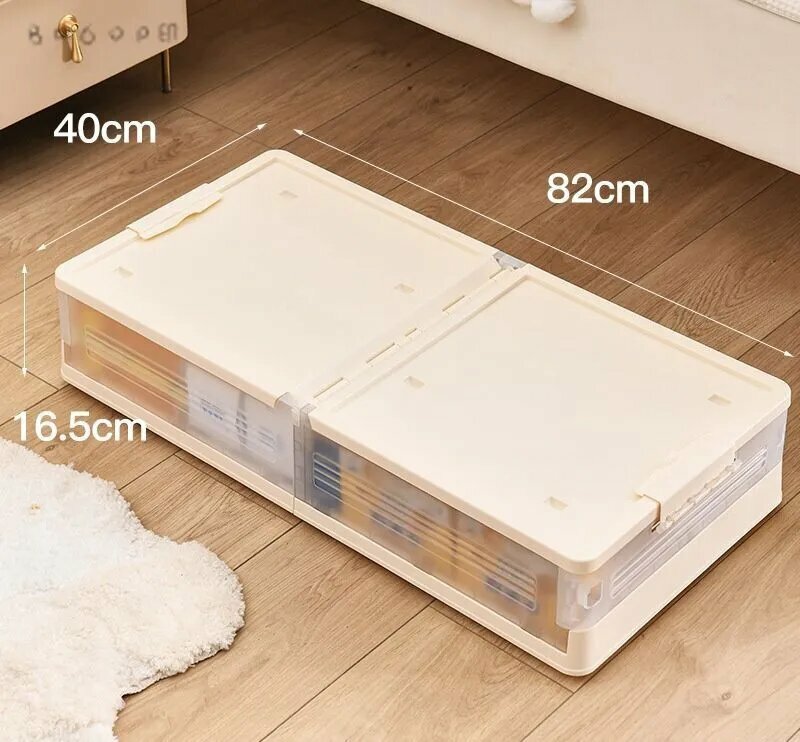 Ящик для хранения под кроватью, кремово-белый, 82X40X16,5 см