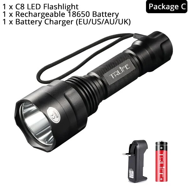 Фонарик TRLIFE T6/L2 10000lm T6- 1 Mode, Package C 18650