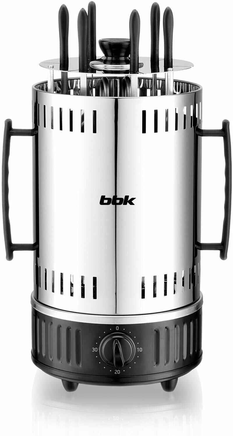 Аэрогриль BBK электрошашлычница B603T н. сталь/черный