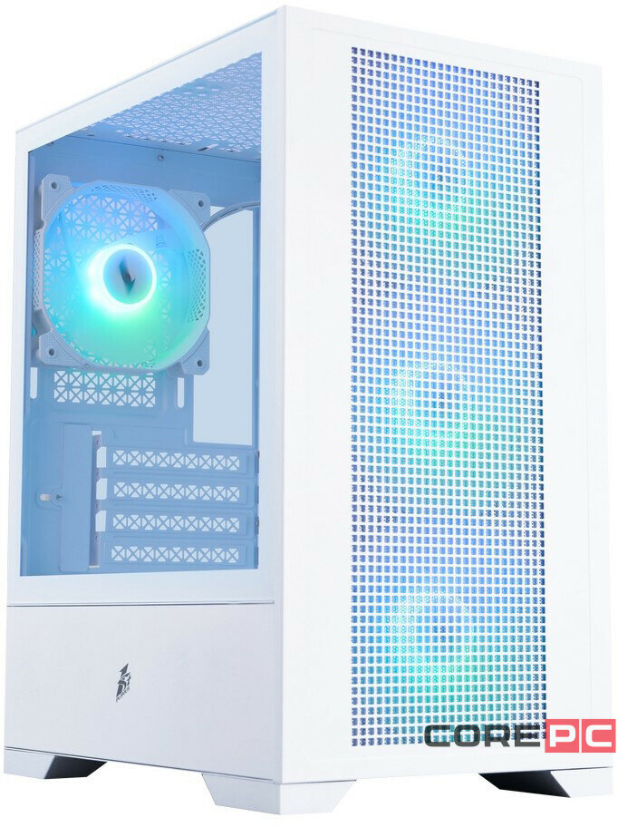 Компьютерный корпус 1STPLAYER Go2 ARGB White (Go2-WH-4F7-W) USB 3.0, ARGB, закаленное стекло