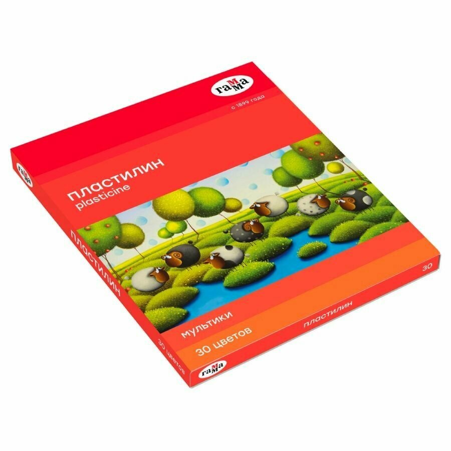 Пластилин Мультики мягкий со стеком 30 цветов 600г Гамма