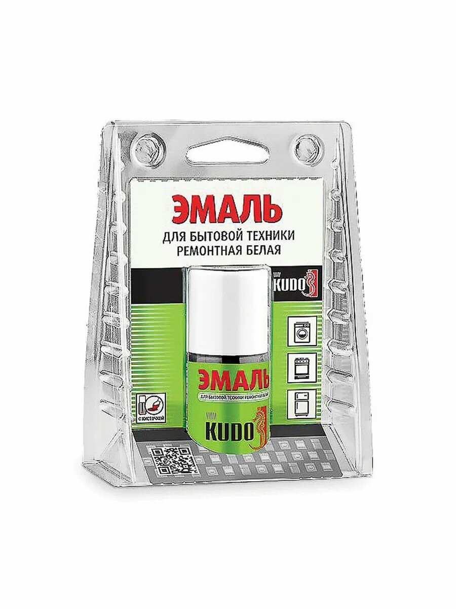 Эмаль для бытовой техники белая 15 МЛ (флакон с кисточкой) "KUDO