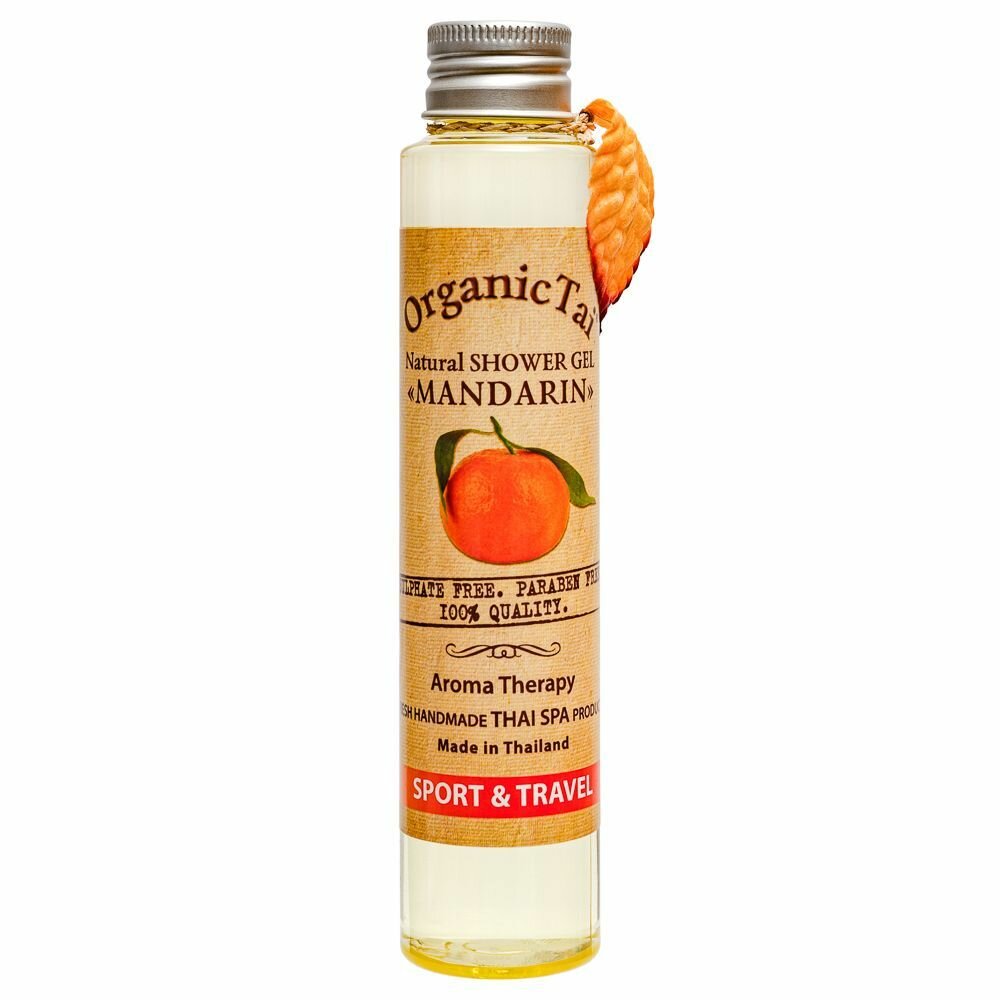 Гель для душа OrganicTai "Мандарин", мужской, безсульфатный, 100 мл
