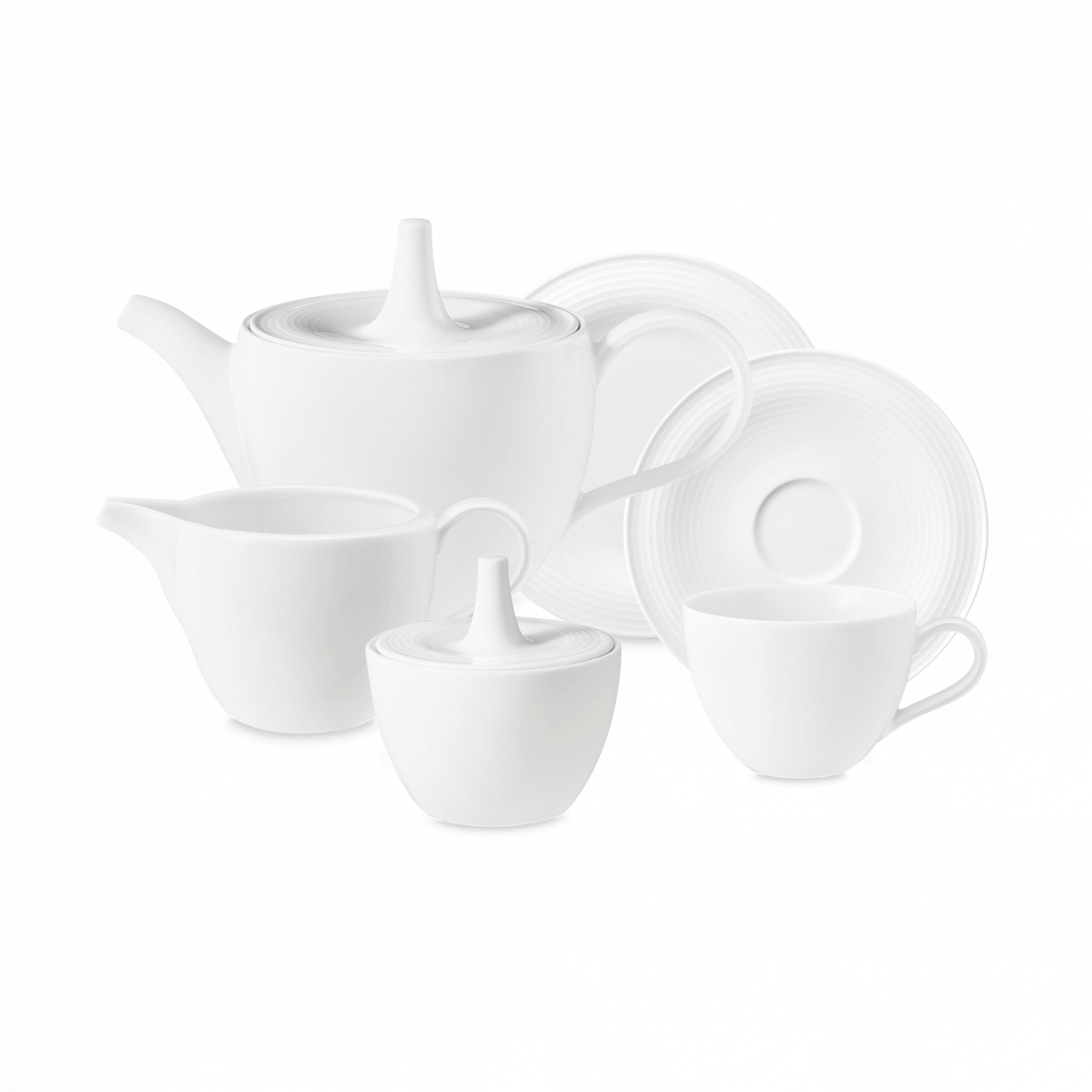 Чайный сервиз "Beat" SELTMANN, фарфор, 21 элемент, для 6 человек, белый