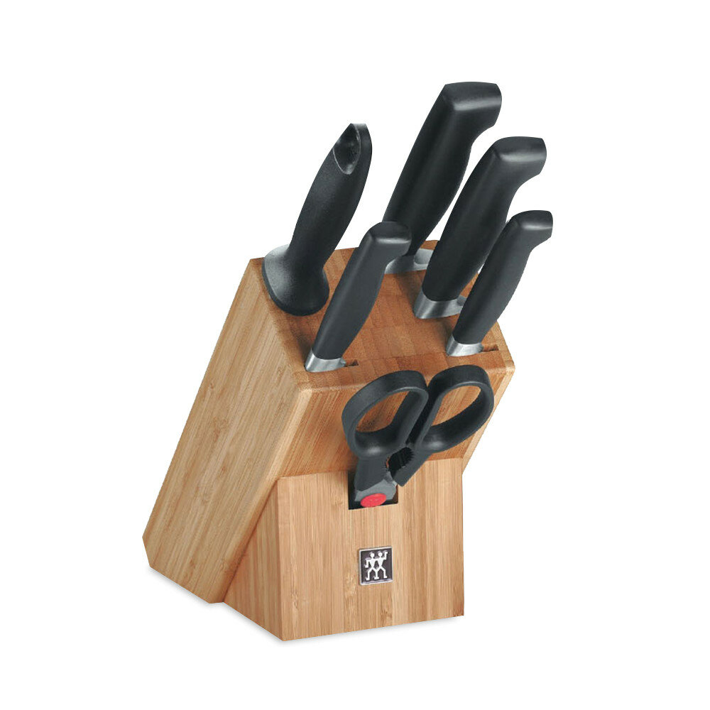 Набор из 4-х кухонных ножей, ножниц и мусата в подставке 35068-002 TWIN Four Star