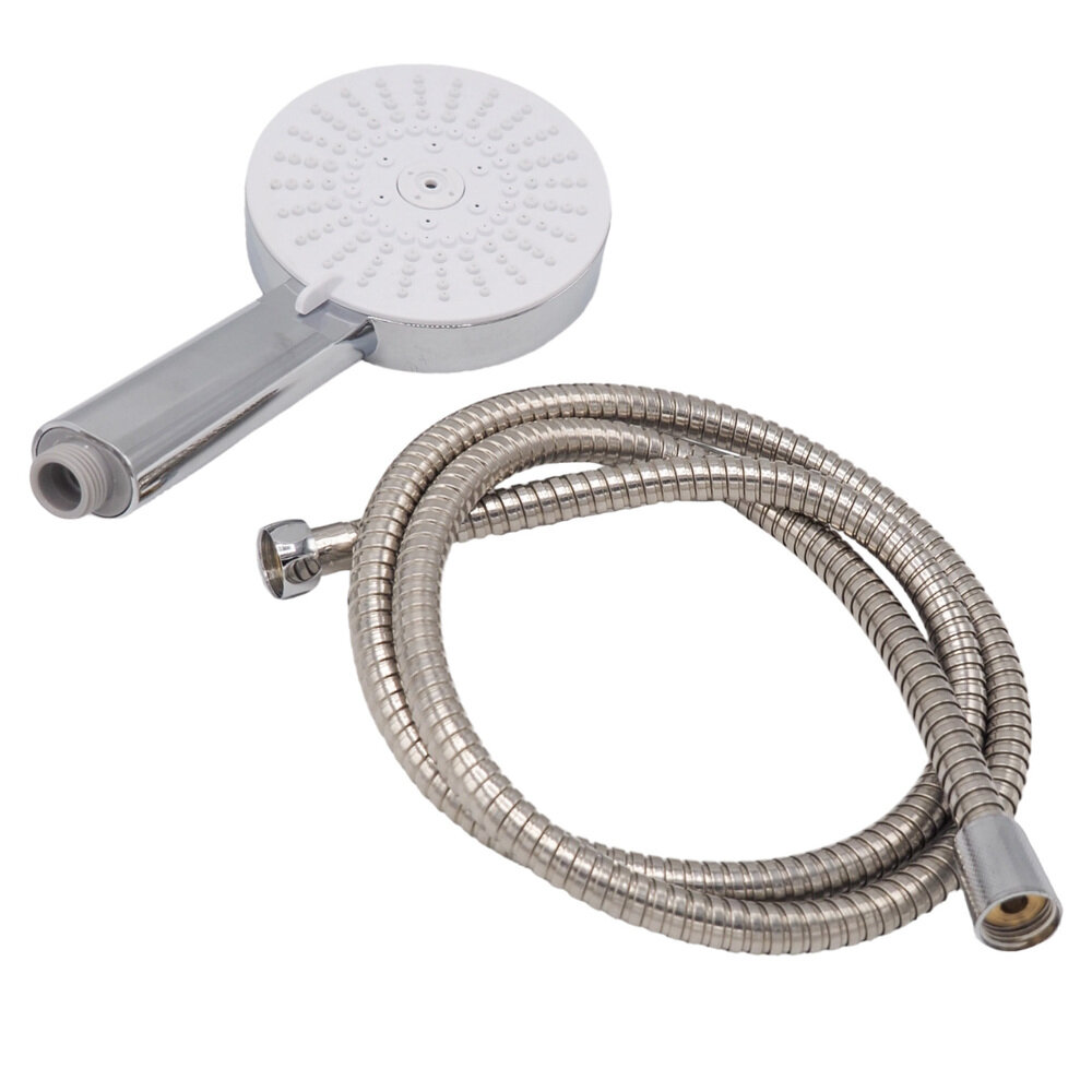 Душевой набор, лейка со шлангом, ручная, хромированная, пластик, 1.5 м