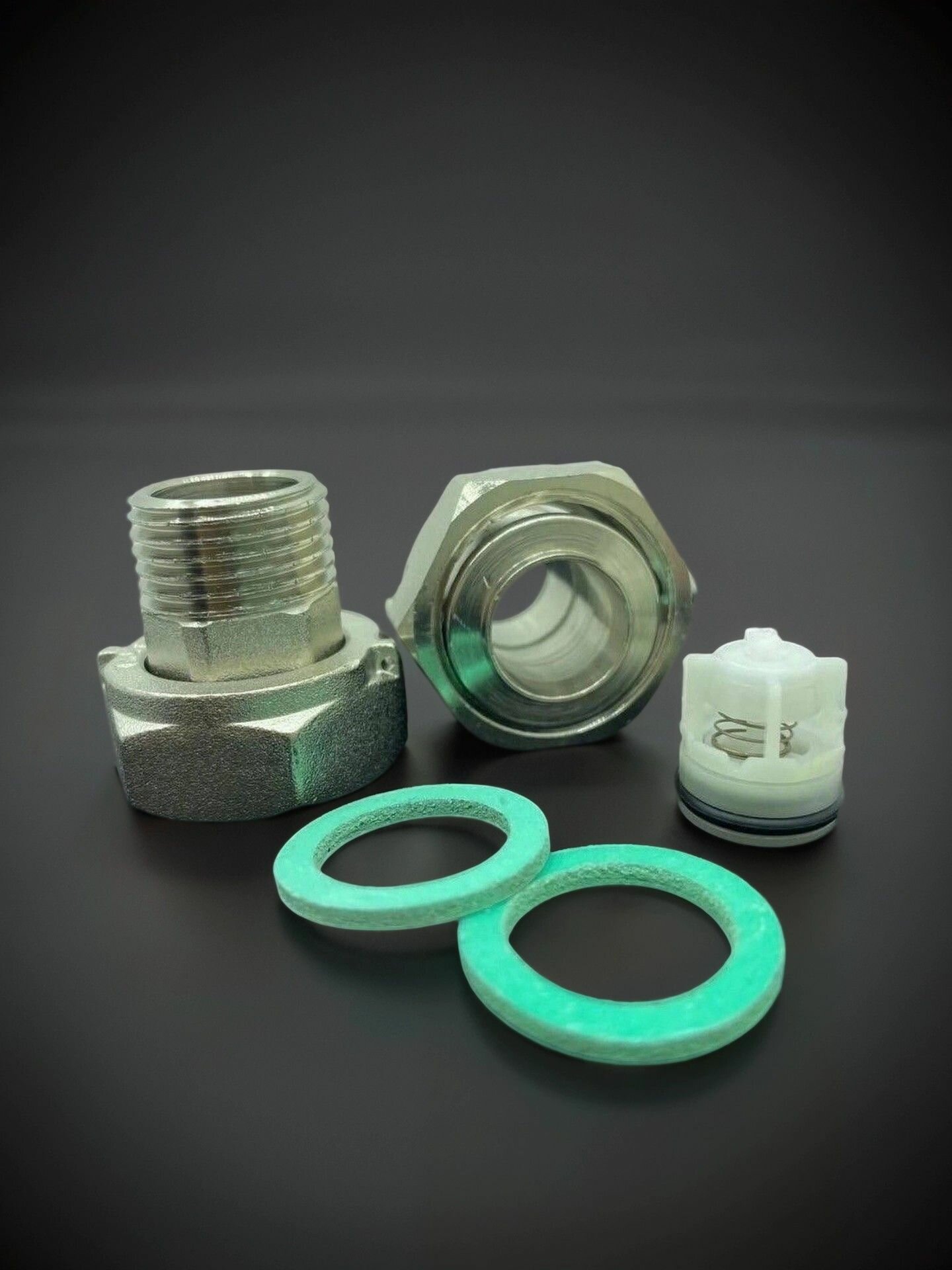 Монтажный комплект Valtec, латунь, никелированный, для счетчиков горячей и холодной воды