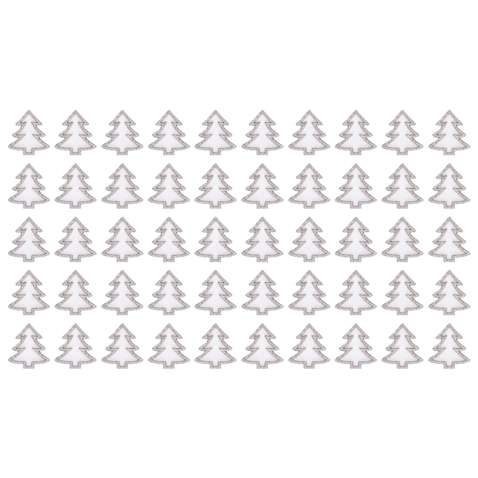 50 Pcs Wooden Christmas Tree Craft 1.26x1.18in Pendant DIY Scrapbooking Crafts Decoration