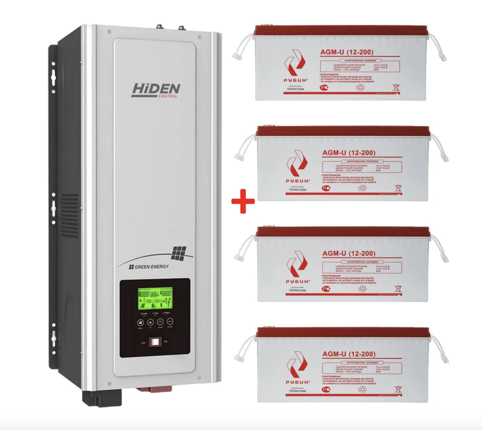 ИБП для дома ИБП Hiden Control HPS30-5048 (48в 5000Вт) + АКБ Рубин AGM-U 12-200 x4