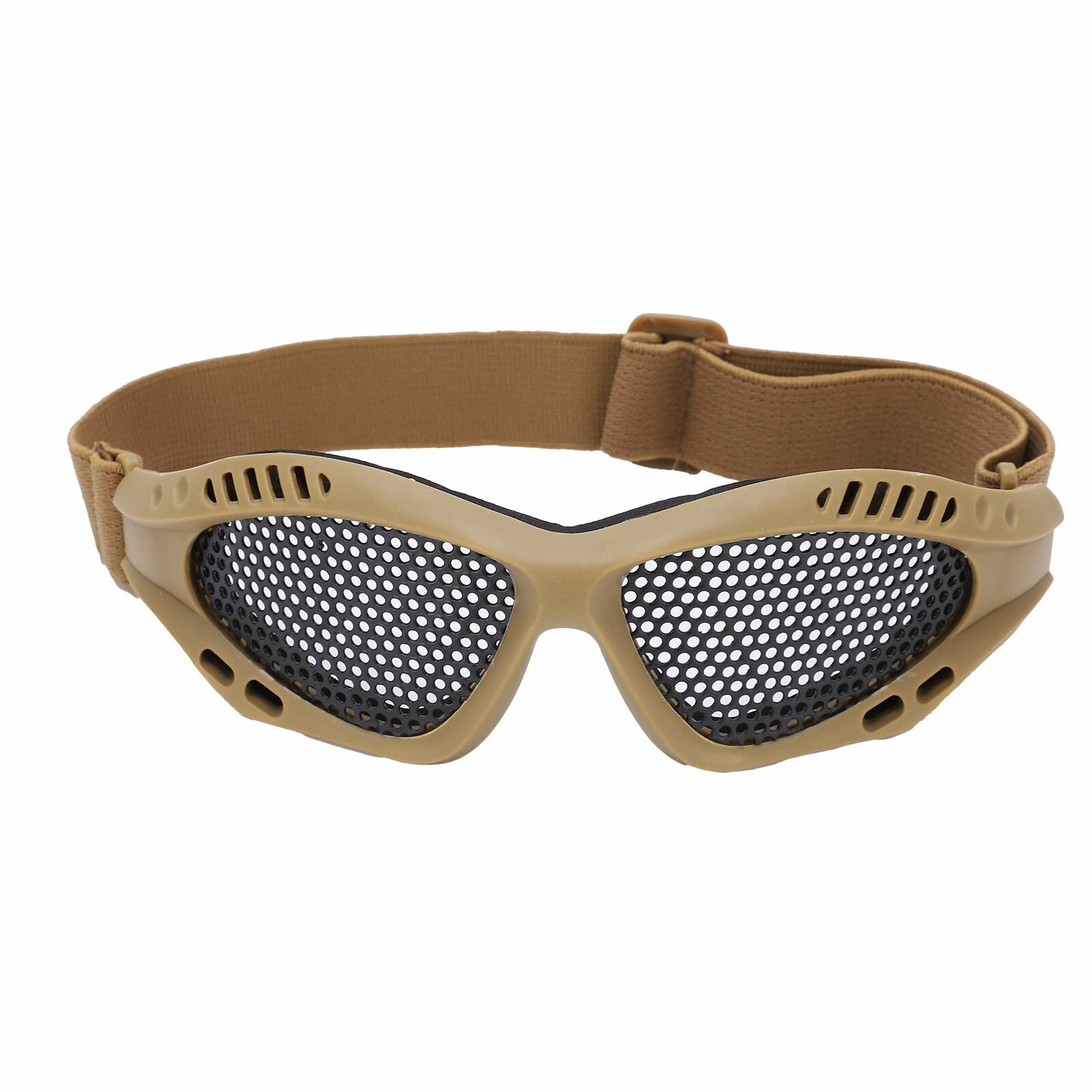Сетчатые защитные очки, ударопрочные, защитные очки для стрельбы, езды на свежем воздухе, дышащие, высокой прочности, грязевого цвета