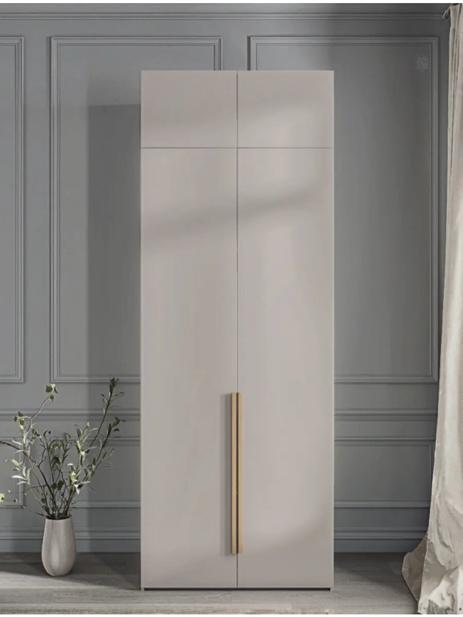 Casa Mia 70х270х50 см. Шкаф для одежды распашной 2-дверный с антресолью, кашемир, ручка накладная 832 мм