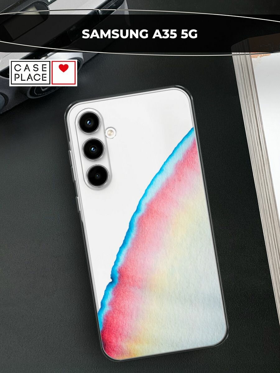 Чехол на Samsung Galaxy A35 5G / Самсунг Галакси А35 5G с принтом Слияние красок, прозрачный