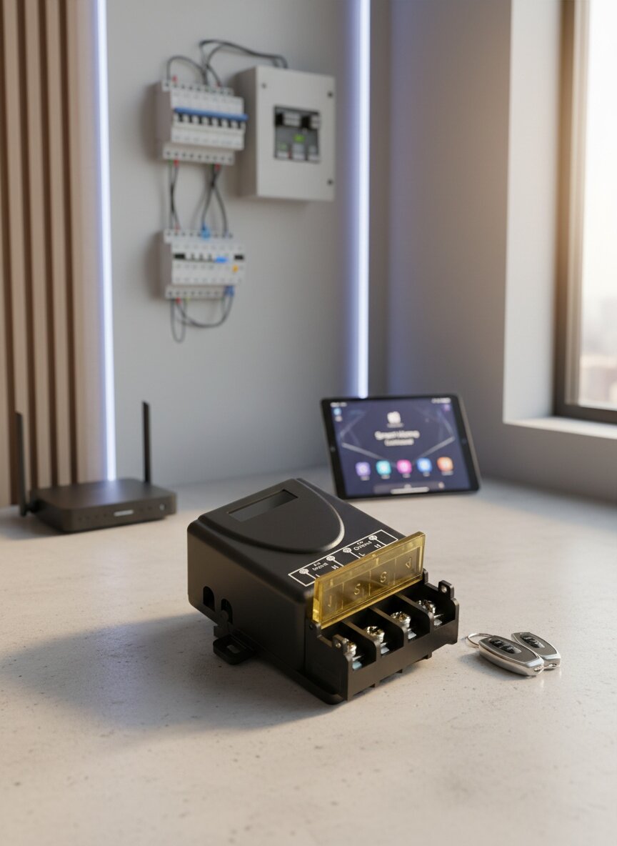 Реле радиоуправляемое с 2 пультами, 2 канала, для света, ворот, насосов, уличное и домашнее