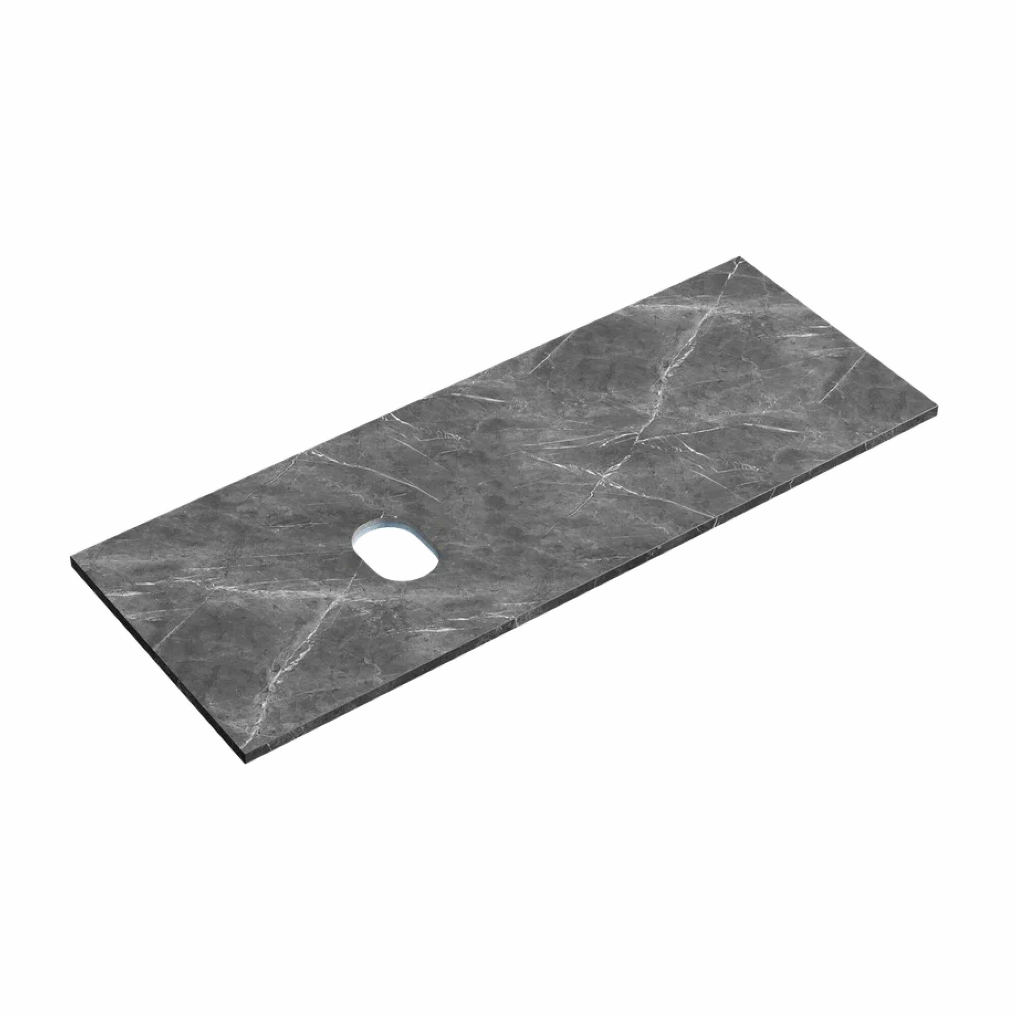 Столешница для ванной Sancos Фолк (Folk) TT120A1L, 120×46 см, керамогранит, черное небо (black sky)