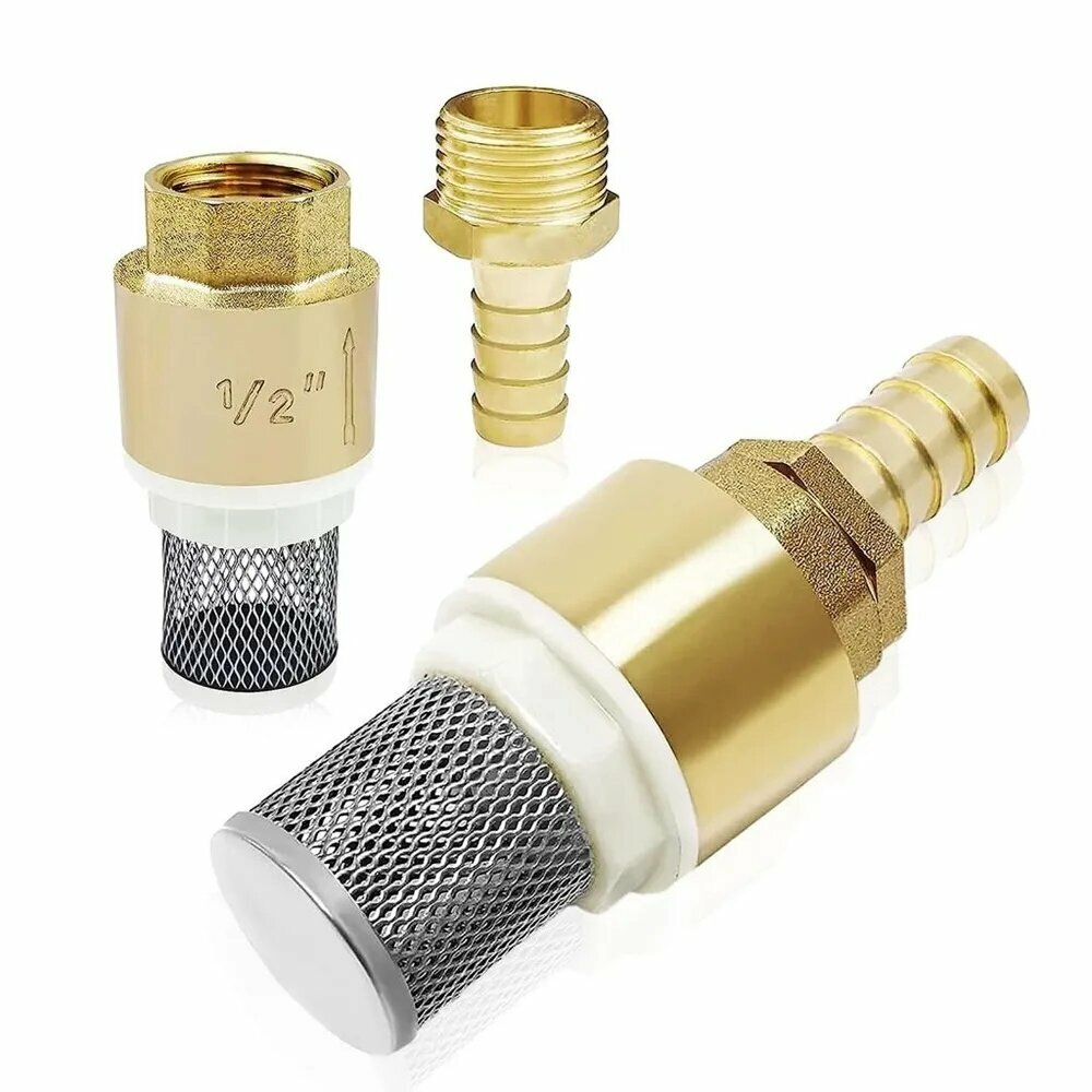 Обратный клапан 1/2" латунь с подключением шланга
