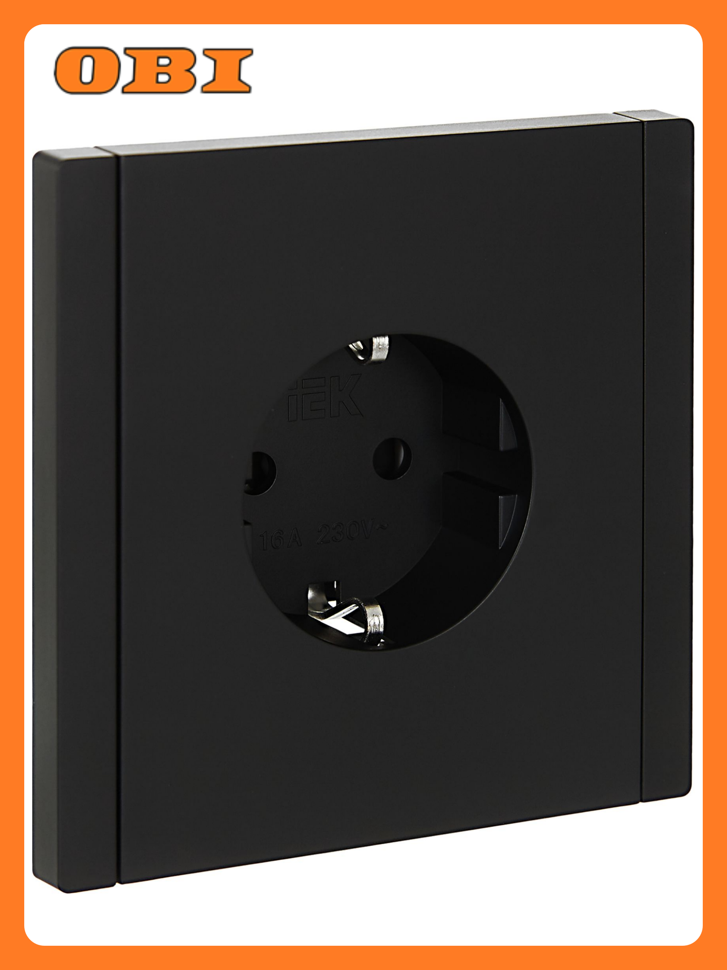 FORTE&PIANO Розетка 1-местная с заземлением с защитными шторками 16А FP113 черный IEK