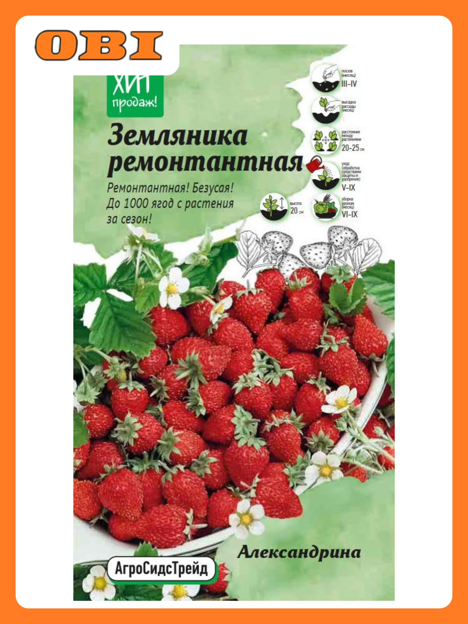 Семена Земляника Александрина - ремонтантная АСТ
