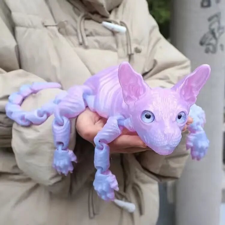 Безволосый кот с 3D-принтом,50cm