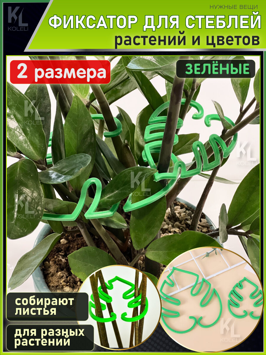 KoLeli / Фиксатор для сбора листьев и стеблей, фигурная опора, зеленые