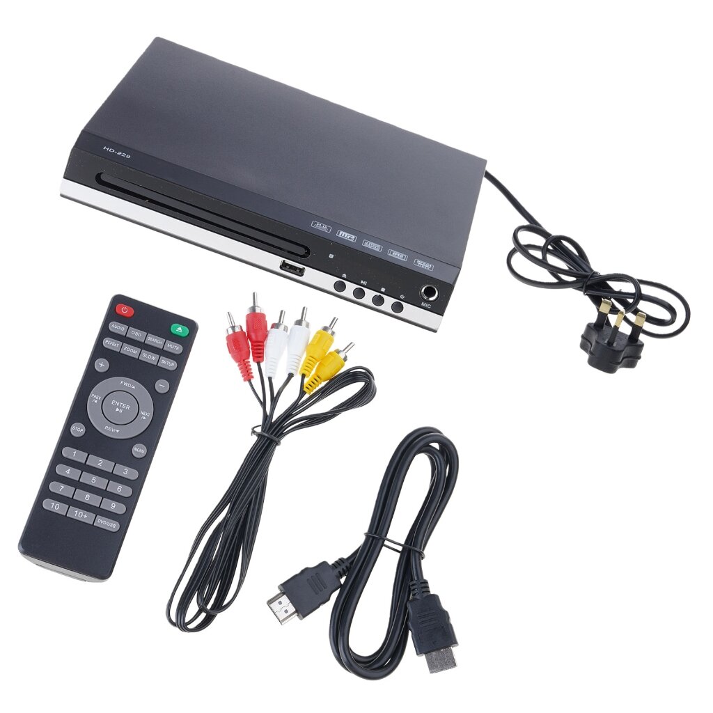 Домашний DVD-плеер 1080P HDMIs USB-вход 4K UHD DVD-плеер С дистанционным управлением Поддерживает DVD ± RW VCD Караоке Во всех регионах Бесплатно