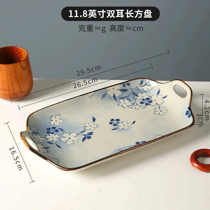 Японская керамическая посуда с узором вишневого цвета для дома, новая модель 2025 года: миска для риса, суповая