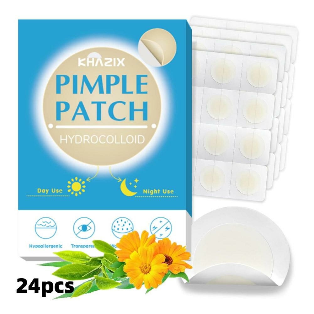 Патчи от прыщей гидроколлоидные 24 шт. для лица и тела. Защита и быстрое заживление воспалений.