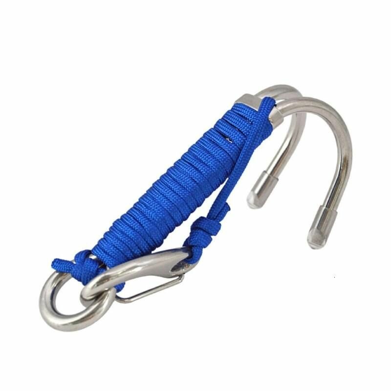 Прочный двойной крюк из нержавеющей стали, устойчивый к коррозии, для дайвинга и рыбалки, Синий