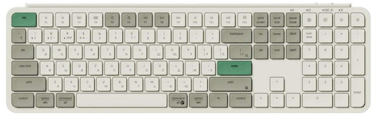 Ультратонкая ножничная клавиатура Keychron B6 Pro Retro Green (B6P-K12)