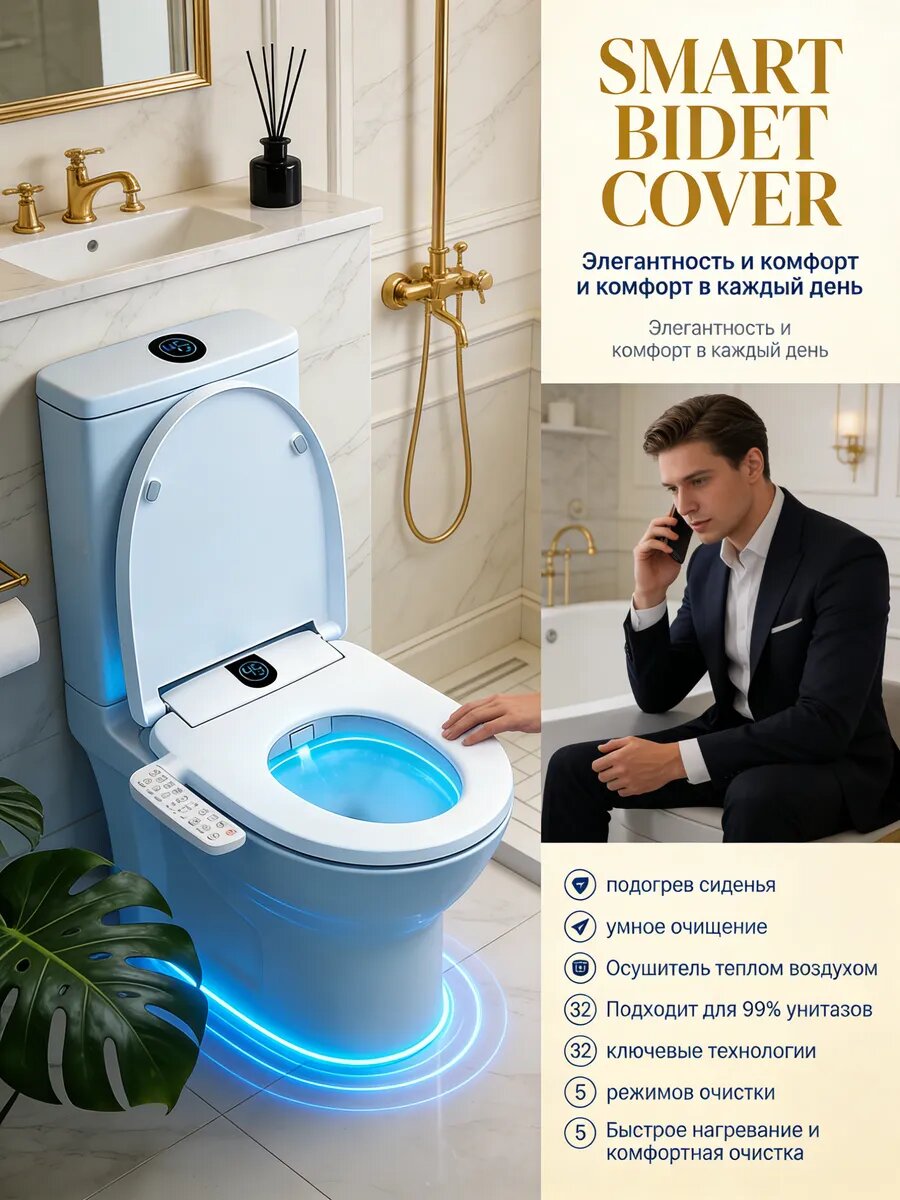 Умная крышка биде для унитаза