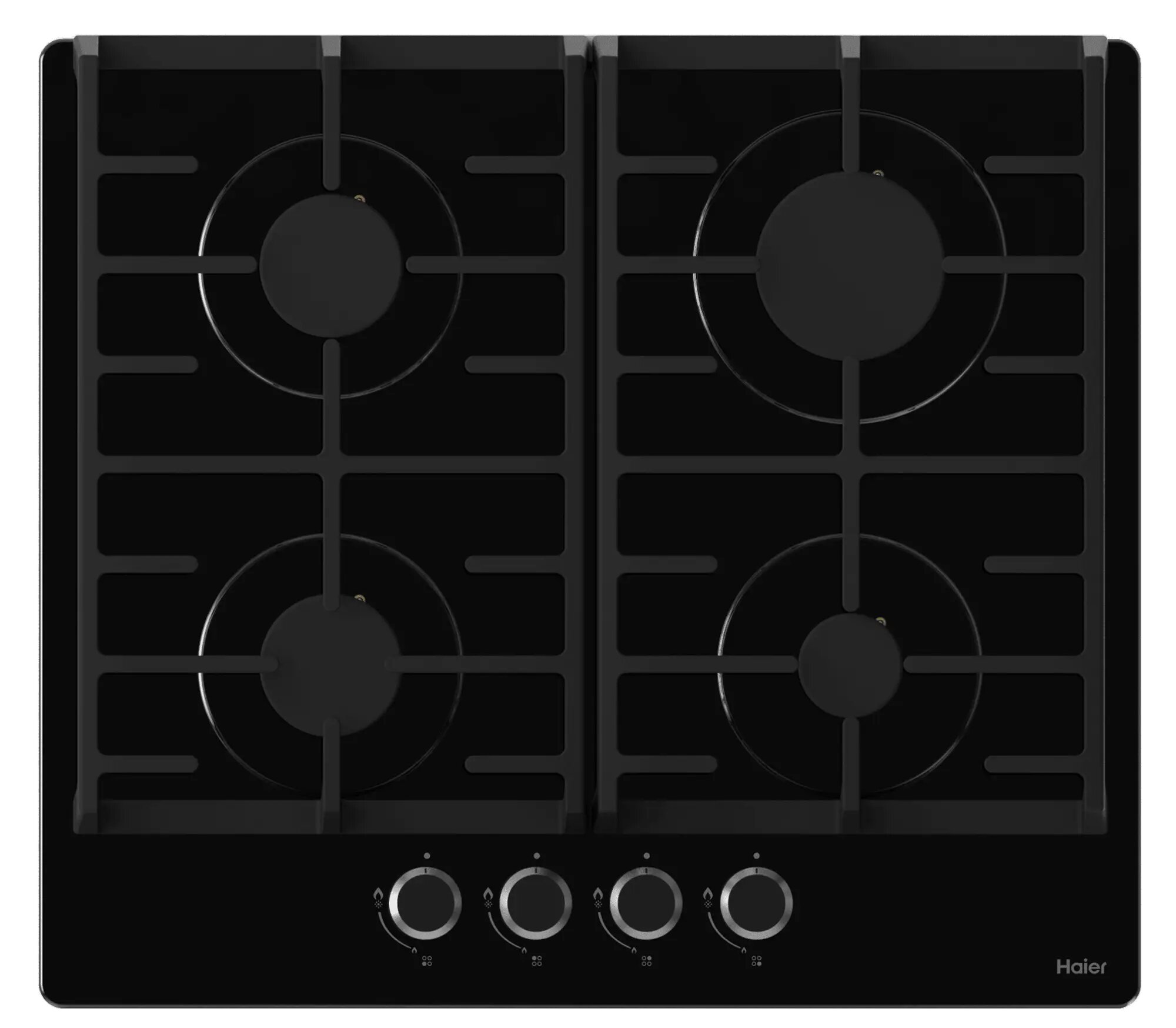 Газовая варочная панель Haier HHX-G64CNB, 4 конфорки, автоматический газ-контроль, электроподжиг
