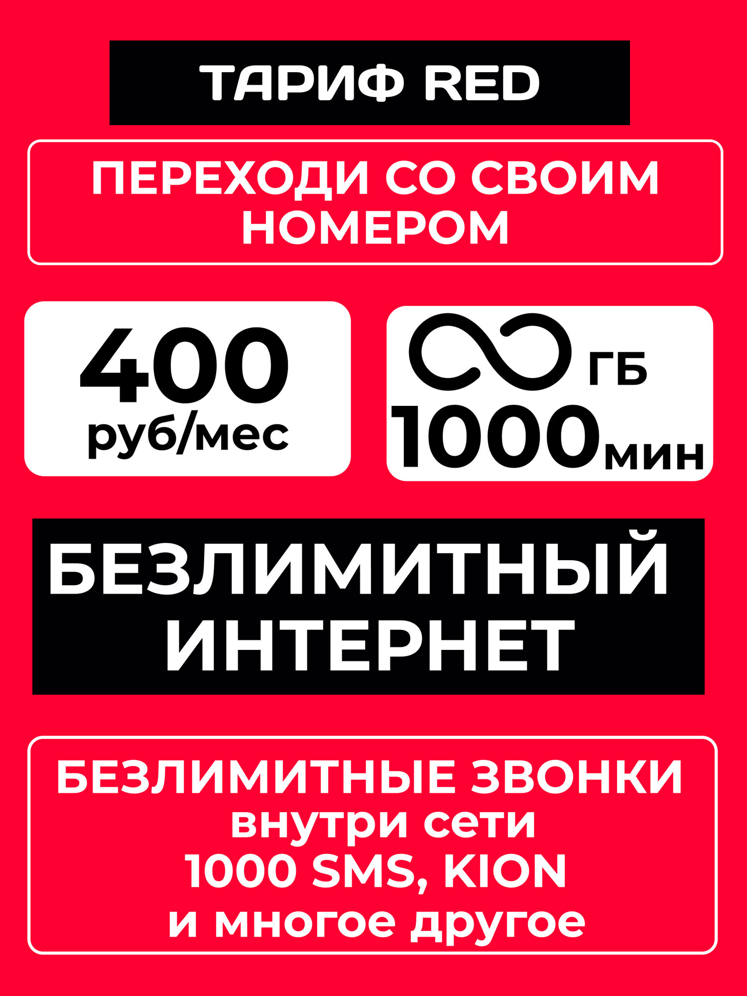 Безлимитный интернет SIM-карта МТС по всей РФ